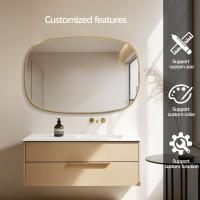 China Black Brushed Aluminum Framed Explosion Proof Safety Wall Bathroom Mirror 50x75cm for sale