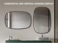 China Black Brushed Aluminum Framed Explosion Proof Safety Wall Bathroom Mirror 50x75cm for sale