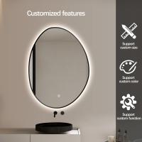 China Egg Shaped Smart Backlit Dimming Light Led Lighted Bathroom Mirror with Touch Sensor Switch for sale