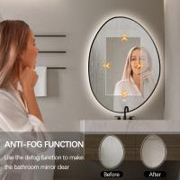 China Egg Shaped Smart Backlit Dimming Light Led Lighted Bathroom Mirror with Touch Sensor Switch for sale
