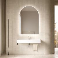 China Oval LED Bathroom Mirror 700x900mm with Anti-Fog Smart Lighting 98 CRI 25W for sale