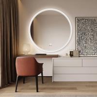 China Round LED Smart Mirror 3 Color Temperature Touch Control Anti-Fog 60cm for sale