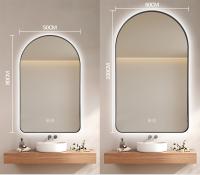 China Arch LED Bathroom Mirror with Anti-Fog Function, Time Display, and Touch Control for Modern Bathrooms for sale