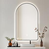 China Arch LED Bathroom Mirror with Anti-Fog Function, Time Display, and Touch Control for Modern Bathrooms for sale