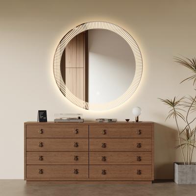 China Round LED Smart Mirror with 3 Color Temperature Adjustable Anti-Fog and Touch Control for sale