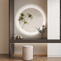 China Round LED Smart Mirror with 3 Color Temperature Adjustable Anti-Fog and Touch Control for sale
