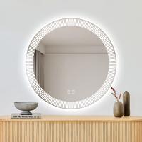 China Round LED Smart Mirror with 3 Color Temperature Adjustable Anti-Fog and Touch Control for sale