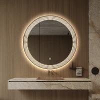 China Round LED Smart Mirror with 3 Color Temperature Adjustable Anti-Fog and Touch Control for sale