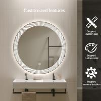 China Round LED Smart Mirror with 3 Color Temperature Adjustable Anti-Fog and Touch Control for sale