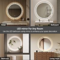 China Round LED Smart Mirror with 3 Color Temperature Adjustable Anti-Fog and Touch Control for sale