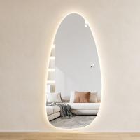 China Modern Irregular LED Mirror Frameless Wall Mount with Touch Dimmable Anti-Fog Copper-Free Silver Mirror for sale