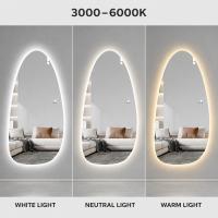 China Modern Irregular LED Mirror Frameless Wall Mount with Touch Dimmable Anti-Fog Copper-Free Silver Mirror for sale