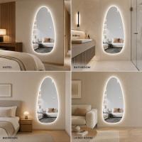 China Modern Irregular LED Mirror Frameless Wall Mount with Touch Dimmable Anti-Fog Copper-Free Silver Mirror for sale