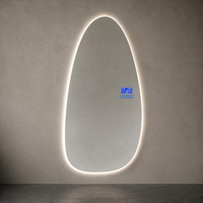 China Modern Irregular LED Mirror Frameless Wall Mount with Touch Dimmable Anti-Fog Copper-Free Silver Mirror for sale