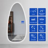 China Modern Irregular LED Mirror Frameless Wall Mount with Touch Dimmable Anti-Fog Copper-Free Silver Mirror for sale