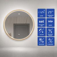 China Round Aluminum Frame LED Bathroom Mirror With Touch Control and Adjustable Color Temperature for sale