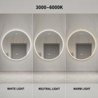 China Round Aluminum Frame LED Bathroom Mirror With Touch Control and Adjustable Color Temperature for sale