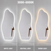 China Asymmetrical Shaped LED Backlit Mirror with Touch Sensor Switch and 3000K-6000K Light Color in 5MM Copper-free Silver Mirror for sale