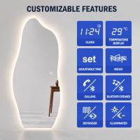 China Asymmetrical Shaped LED Backlit Mirror with Touch Sensor Switch and 3000K-6000K Light Color in 5MM Copper-free Silver Mirror for sale