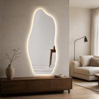 China Asymmetrical Shaped LED Backlit Mirror with Touch Sensor Switch and 3000K-6000K Light Color in 5MM Copper-free Silver Mirror for sale
