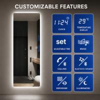 China Frameless Rounded Edge Full Length LED Mirror With Back Lighting for sale