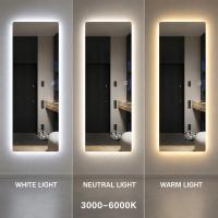 China Frameless Rounded Edge Full Length LED Mirror With Back Lighting for sale