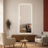 China Frameless Rounded Edge Full Length LED Mirror With Back Lighting for sale