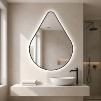 China Teardrop Irregular LED Wall Mirror With Aluminum Alloy Frame for sale