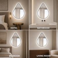 China Teardrop Irregular LED Wall Mirror With Aluminum Alloy Frame for sale