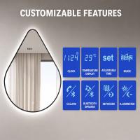 China Teardrop Irregular LED Wall Mirror With Aluminum Alloy Frame for sale
