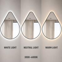 China Teardrop Irregular LED Wall Mirror With Aluminum Alloy Frame for sale