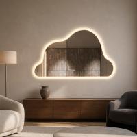 China Cloud-Shaped Frameless LED Wall Mirror with 5MM Copper-free Silver Mirror, IP44 and IP54 Waterproof, and Touch Switch Dimming for sale