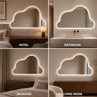 China Cloud-Shaped Frameless LED Wall Mirror with 5MM Copper-free Silver Mirror, IP44 and IP54 Waterproof, and Touch Switch Dimming for sale
