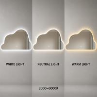 China Cloud-Shaped Frameless LED Wall Mirror with 5MM Copper-free Silver Mirror, IP44 and IP54 Waterproof, and Touch Switch Dimming for sale
