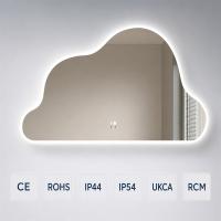 China Cloud-Shaped Frameless LED Wall Mirror with 5MM Copper-free Silver Mirror, IP44 and IP54 Waterproof, and Touch Switch Dimming for sale