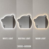 China Bear-Shaped Irregular Frameless Backlit LED Mirror with Waterproof High Output 2835 LED and Copper-Free Silver Mirror for sale