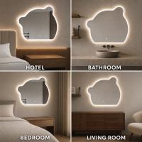 China Bear-Shaped Irregular Frameless Backlit LED Mirror with Waterproof High Output 2835 LED and Copper-Free Silver Mirror for sale