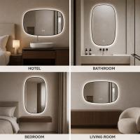 China Touch Dimmable LED Wall Mirror with Copper-free Silver Mirror and IP44 IP54 Waterproof for Bathroom for sale