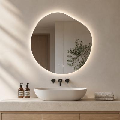 China Cloud-Shaped Irregular Frameless Backlit LED Wall Mirror with Touch Dimmable Control and IP44 IP54 Waterproof for sale