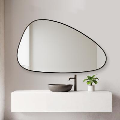 China Organic black aluminum frame wall decoration bathroom mirror for hotel for sale