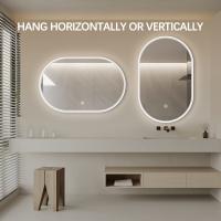 China Integrated White Aluminum Frame Bathroom Led Mirror With Front Led And Antifog for sale