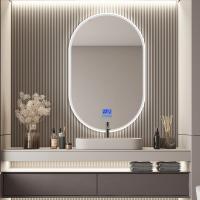 China Integrated White Aluminum Frame Bathroom Led Mirror With Front Led And Antifog for sale