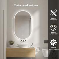 China Integrated White Aluminum Frame Bathroom Led Mirror With Front Led And Antifog for sale