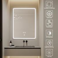 China Modern White Integrated Alumimum Frame Defogger Bathroom Dimming Led Light Mirror for sale