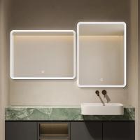 China Modern White Integrated Alumimum Frame Defogger Bathroom Dimming Led Light Mirror for sale
