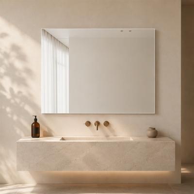 China Ultra-Slim Frameless LED Bathroom Mirror with 5mm Copper-Free Silver Glass and Beveled Edge for sale