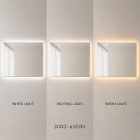 China Ultra-Slim Frameless LED Bathroom Mirror with 5mm Copper-Free Silver Glass and Beveled Edge for sale