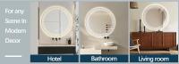 China Decorative Round LED Bathroom Mirror Dotted Edge Illuminated Vanity Wall Mirror 80cm for Hotel and Home for sale