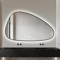 China Organic Shape Backlit LED Bathroom Mirror Horizontal Irregular Illuminated Vanity Wall Mirror for Hotel and Home for sale