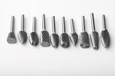 China 6mm Carbide Rotary Burr Set Double Cut Tungsten Steel Cutting Files for Metal HRC70 for sale